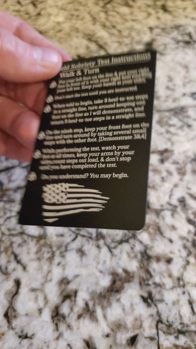 Metal SFST Card . Standardized Field Sobriety Test... – JTM VINTAGE