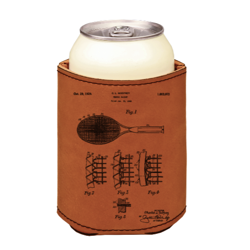 Tennis Racket patent drawing - engraved leather beverage... – JTM VINTAGE