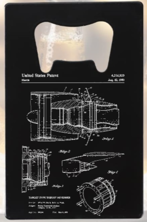 Jet Engine aviation thruster patent drawing - Bottle... – JTM VINTAGE